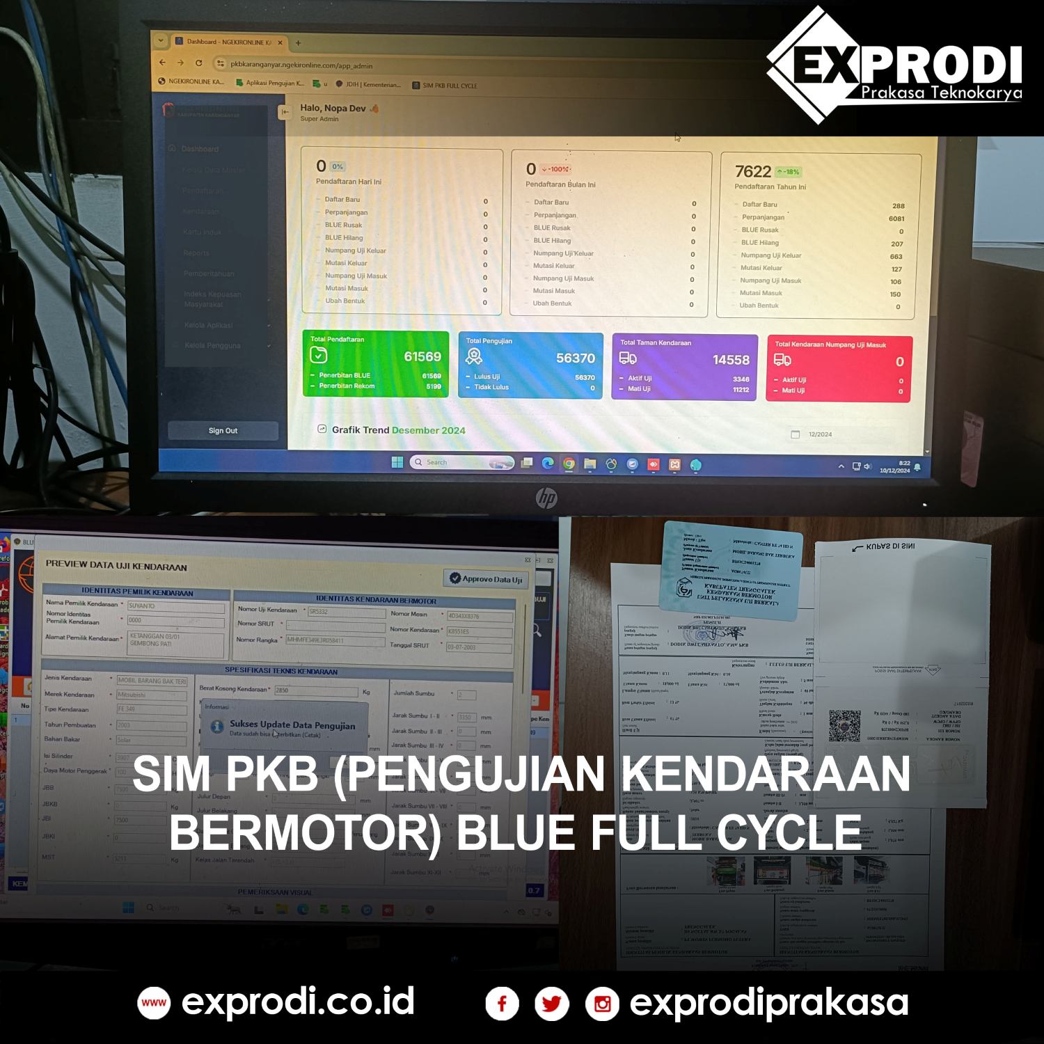 Upgrade Aplikasi SIM PKB (Pengujian Kendaraan Bermotor) BLUe Full Cycle ...